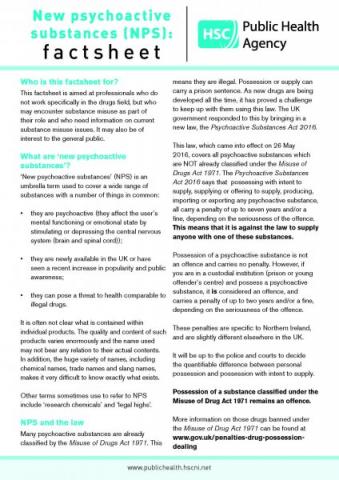 New psychoactive substances: factsheet | HSC Public Health Agency